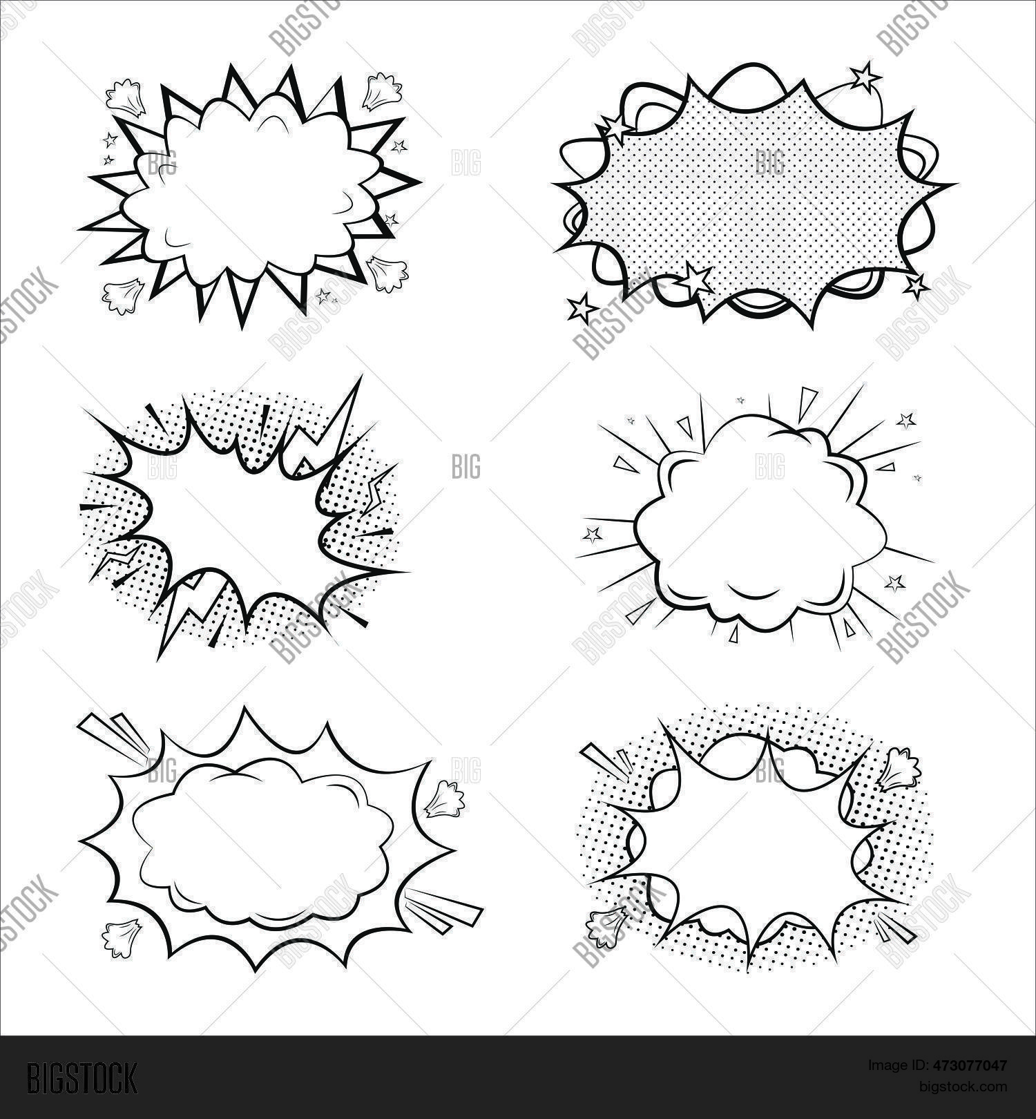 Comic Explosion Line Vector & Photo (Free Trial) | Bigstock