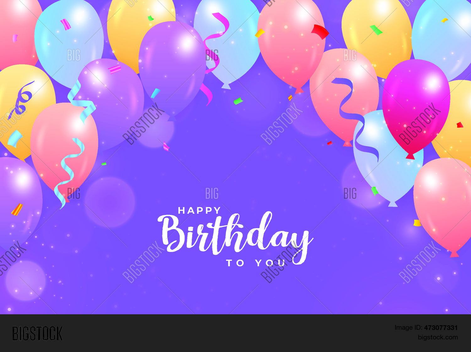 Happy Birthday Purple Vector & Photo (Free Trial) | Bigstock