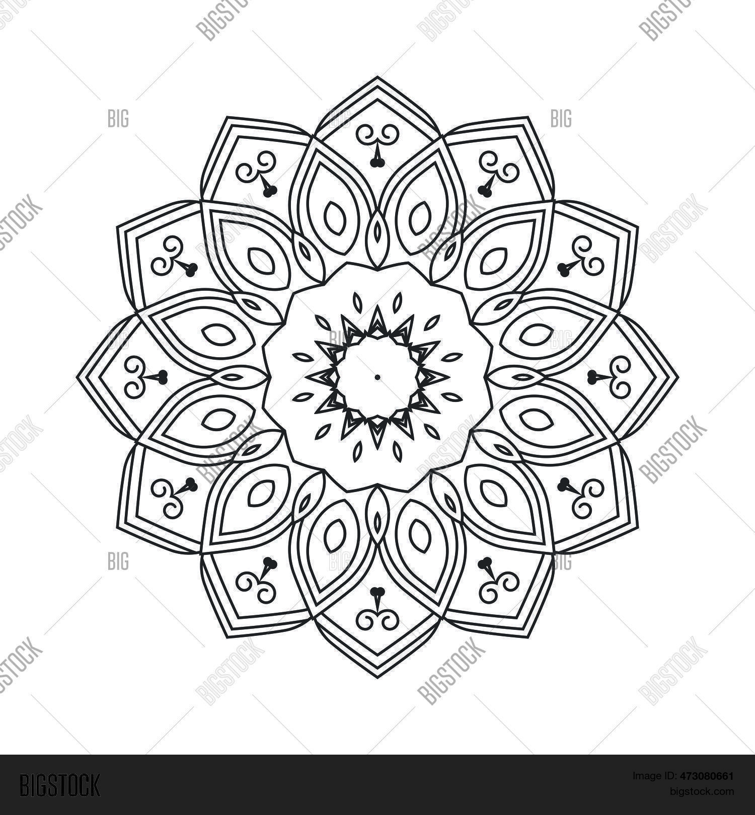 Simple Mandala Line Vector & Photo (Free Trial) | Bigstock