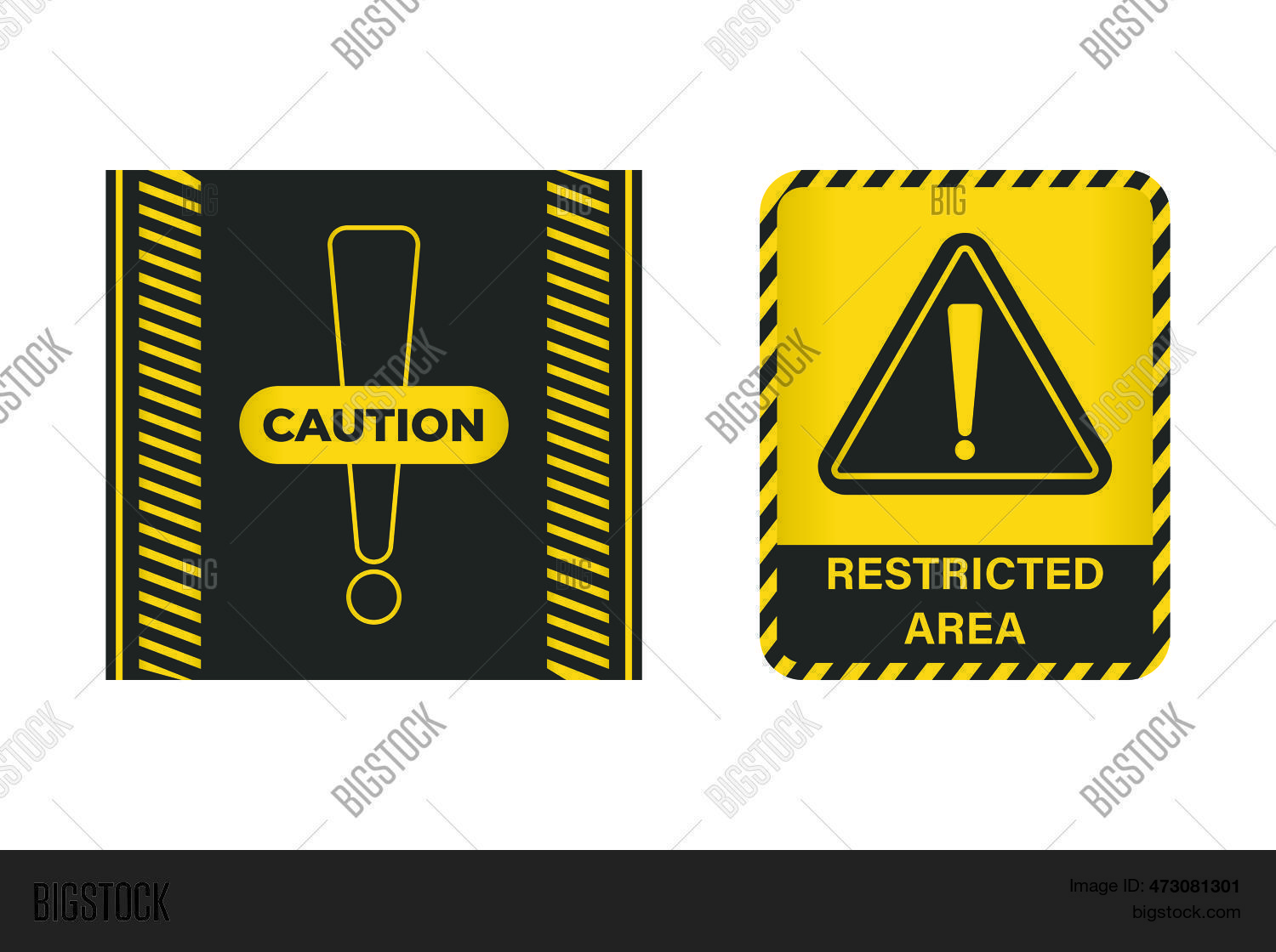 Caution Sign Set Vector & Photo (Free Trial) | Bigstock