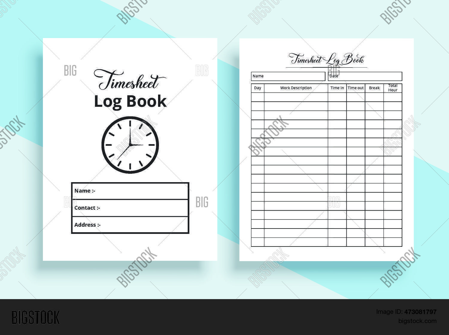 Timesheet Log Book Vector & Photo (Free Trial) | Bigstock