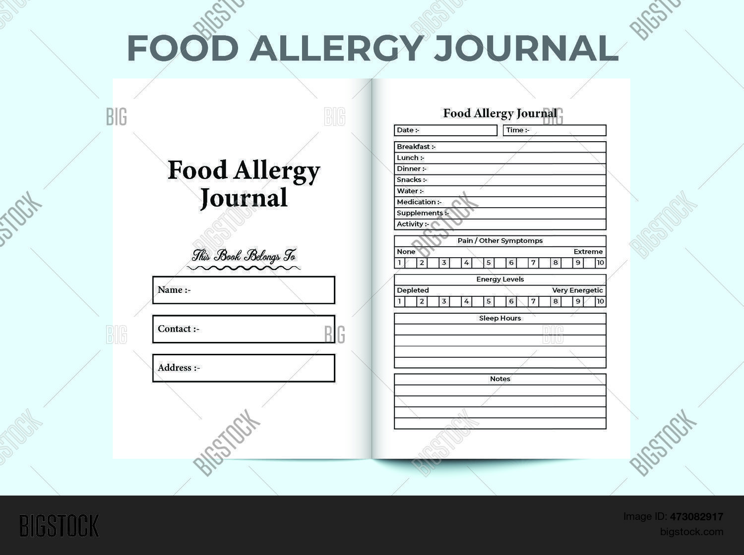 Food Allergy Journal Vector & Photo (Free Trial) | Bigstock