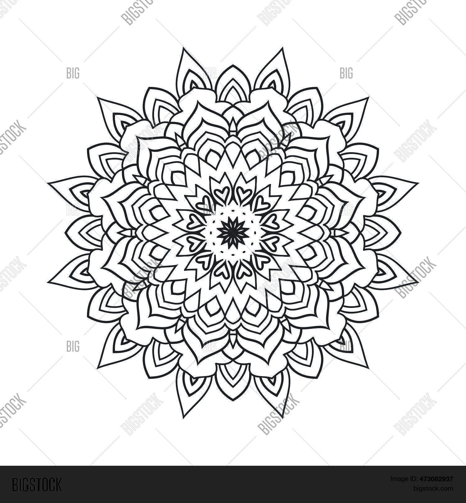 Floral Mandala Line Vector & Photo (Free Trial) | Bigstock