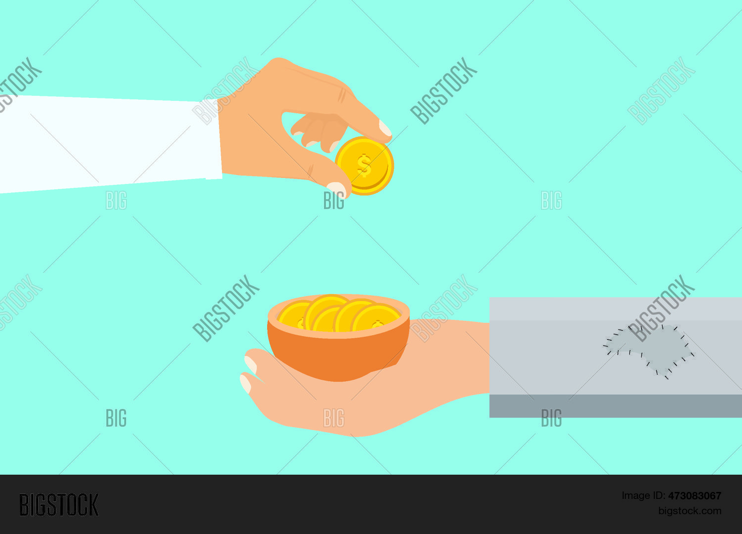 Man Giving Charity Vector & Photo (Free Trial) | Bigstock