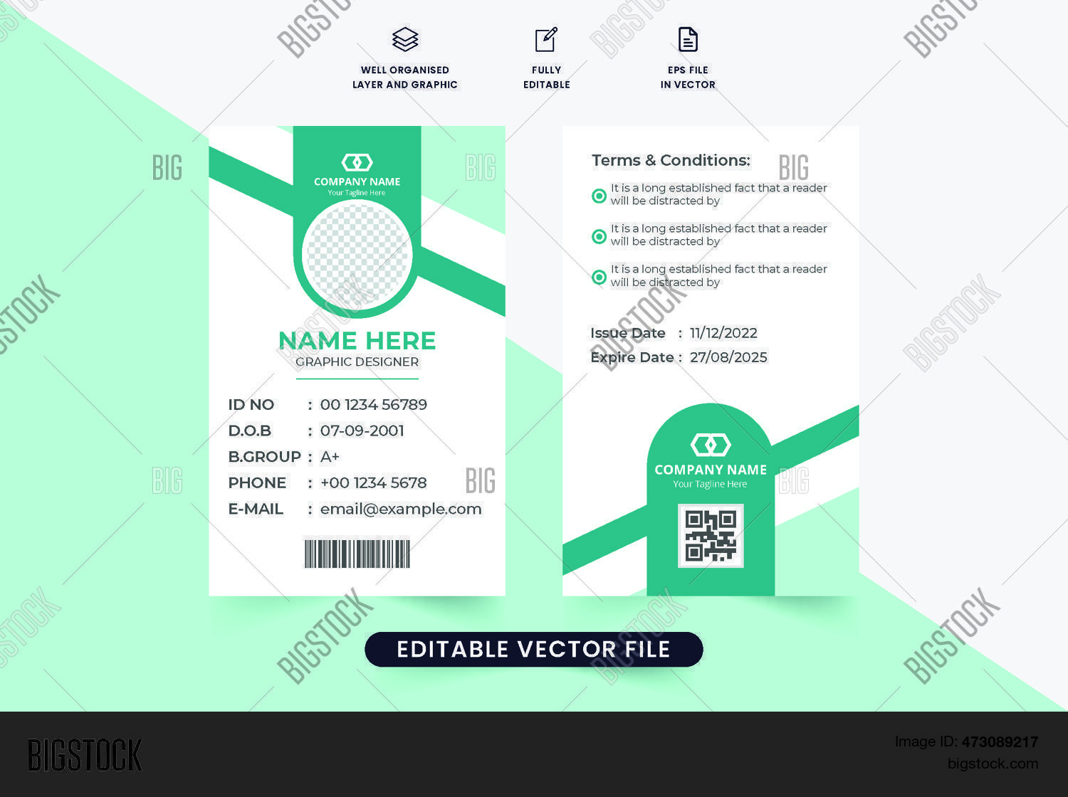 Minimalist Id Card Vector & Photo (Free Trial) | Bigstock