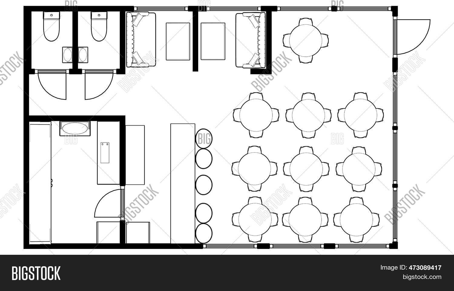 Cafe Top View Plans. Image & Photo (Free Trial) | Bigstock