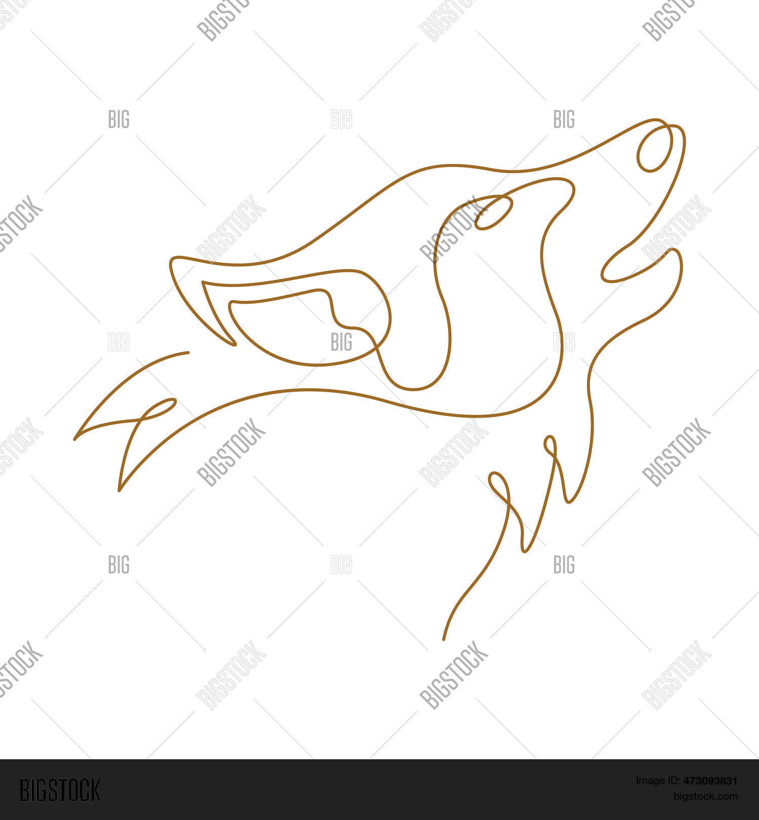 Wolf Line Art Logo Vector & Photo (Free Trial) | Bigstock