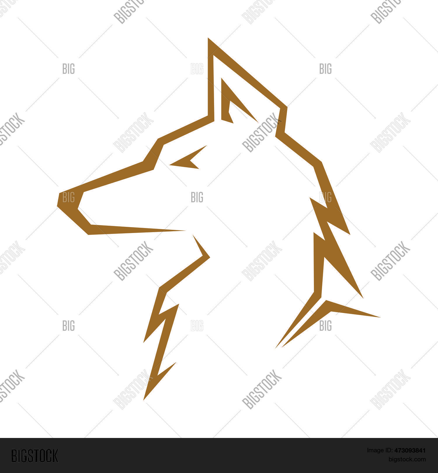 Wolf Line Art Logo Vector & Photo (Free Trial) | Bigstock