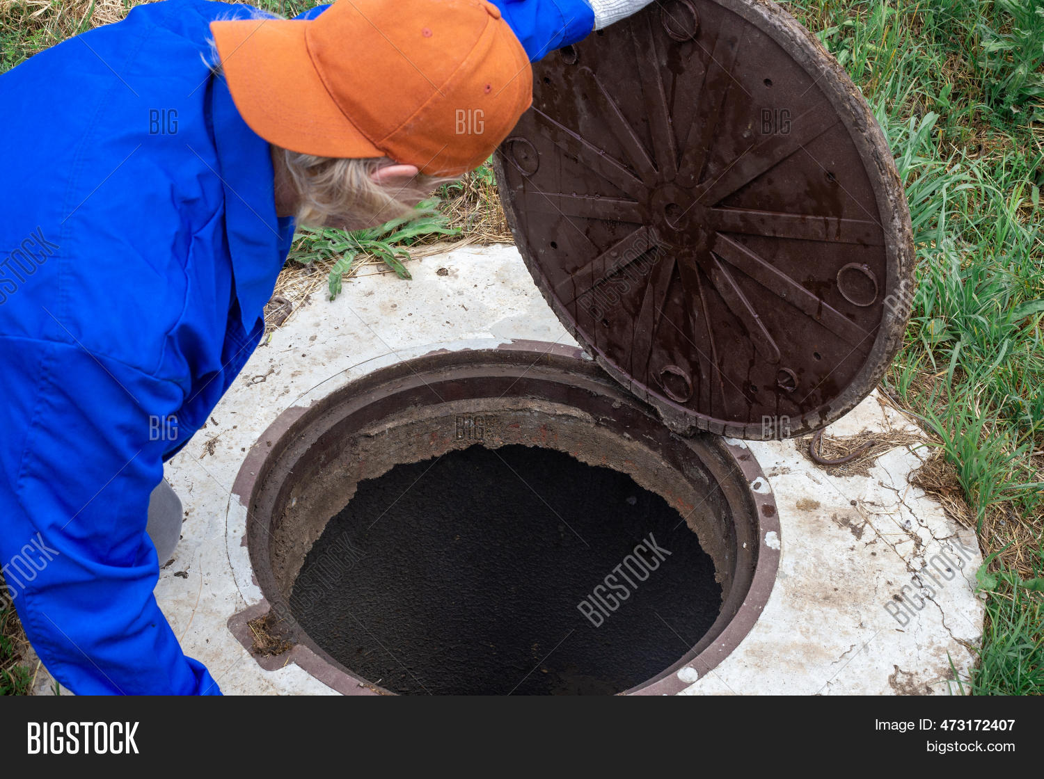 Worker Opens Manhole Image & Photo (Free Trial) | Bigstock