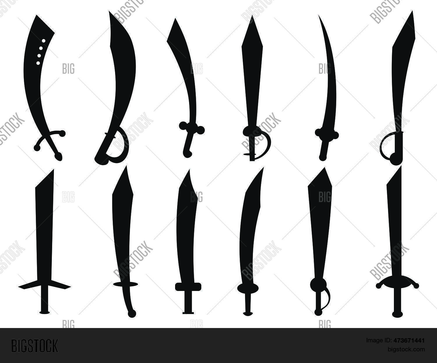 Black Curved Swords Vector & Photo (Free Trial) | Bigstock