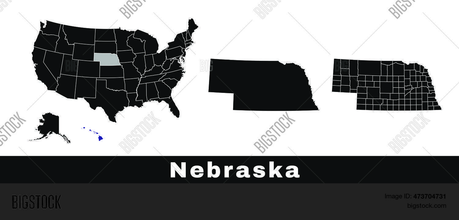 Nebraska State Map, Vector & Photo (Free Trial) | Bigstock