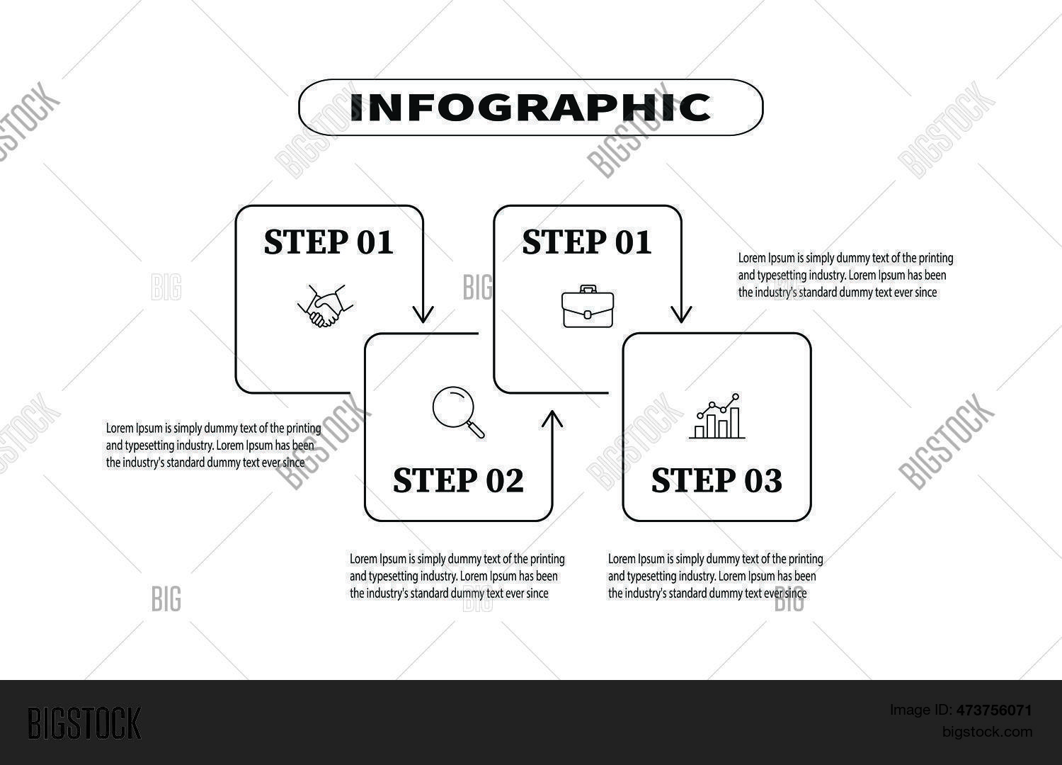Four-step Design Vector & Photo (Free Trial) | Bigstock