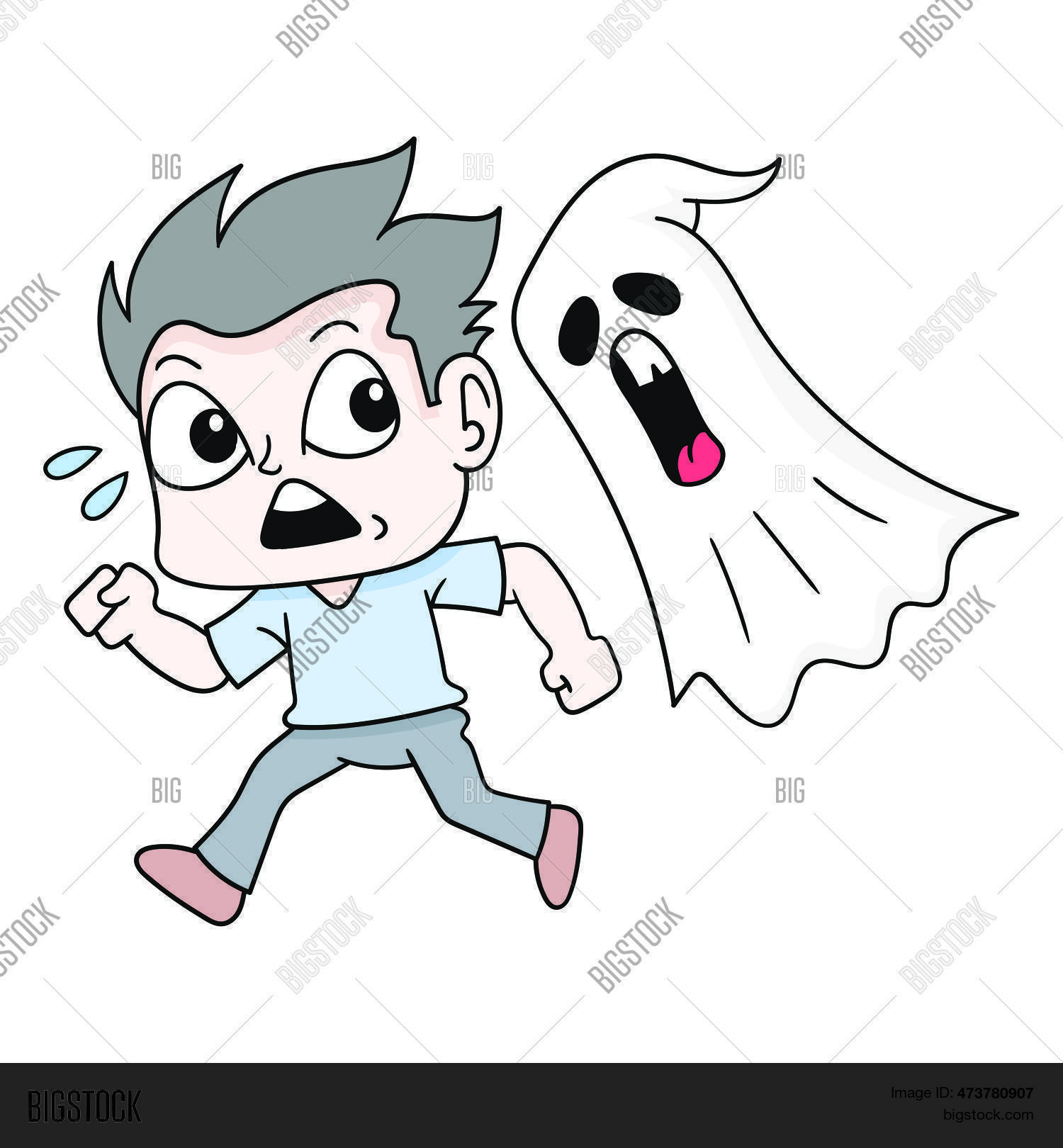 Boy Running Scared Vector & Photo (Free Trial) | Bigstock