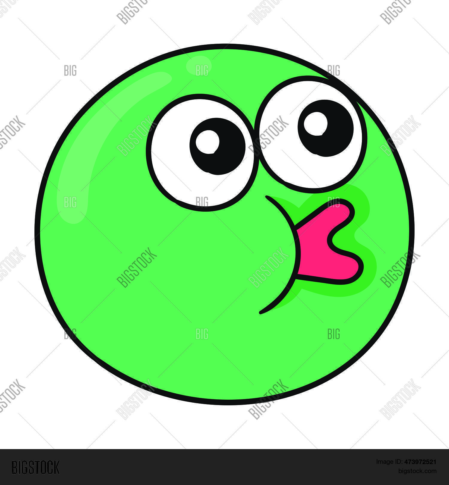 Green Emoji Ball Lips Vector & Photo (Free Trial) | Bigstock