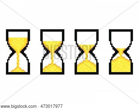 Pixel Hourglass Icon Vector & Photo (Free Trial) | Bigstock