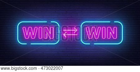 Neon Sign Win Win Vector & Photo (Free Trial) | Bigstock
