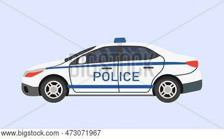 Police Car Side View Vector & Photo (Free Trial) | Bigstock