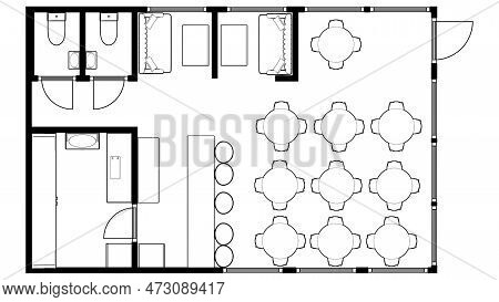 Cafe Top View Plans. Image & Photo (Free Trial) | Bigstock