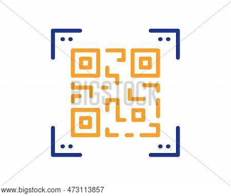 Qr Code Line Icon. Vector & Photo (Free Trial) | Bigstock
