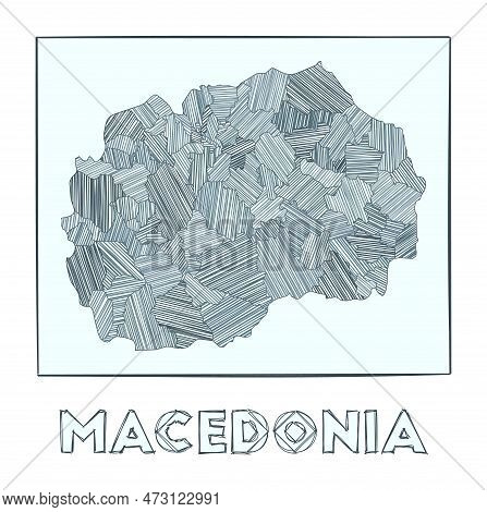 Sketch Map Macedonia Vector & Photo (Free Trial) | Bigstock