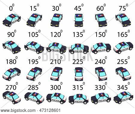 Set 24 Police Cars Vector & Photo (Free Trial) | Bigstock
