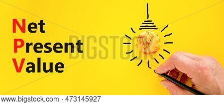 Npv Net Present Value Symbol. Concept Words Npv Net Present Value On ...