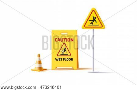 Slippery Floor Sign Vector