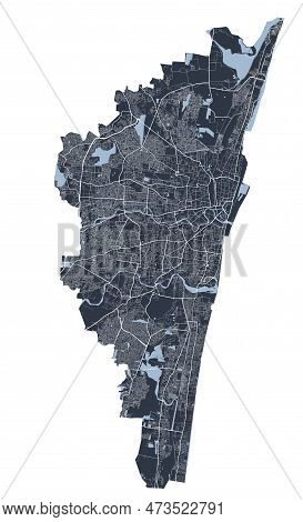 Chennai Map. Detailed Vector & Photo (Free Trial) | Bigstock