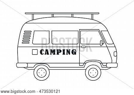 Camper Outline Vector & Photo (Free Trial) | Bigstock