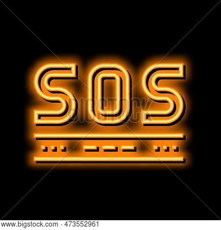Sos Signal Neon Light Vector & Photo (Free Trial) | Bigstock