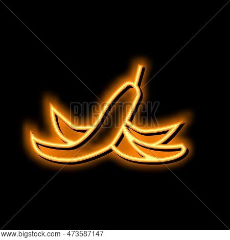 Peel Banana Neon Vector & Photo (Free Trial) | Bigstock