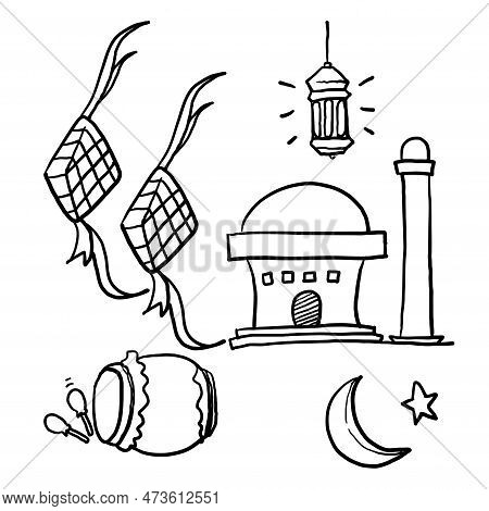 Hand Drawn Doodle Eid Vector & Photo (Free Trial) | Bigstock