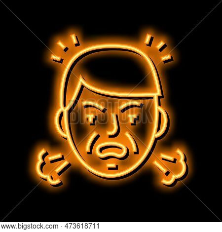 Angry Man Neon Light Vector & Photo (Free Trial) | Bigstock