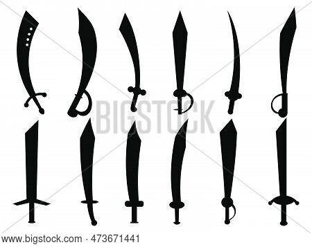 Black Curved Swords Vector & Photo (Free Trial) | Bigstock