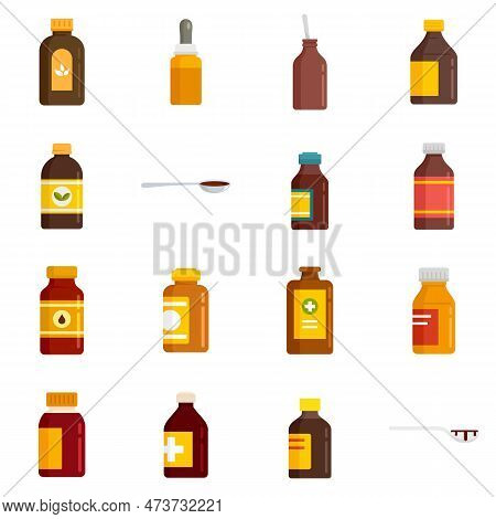 Cough Syrup Icons Set Image & Photo (Free Trial) | Bigstock