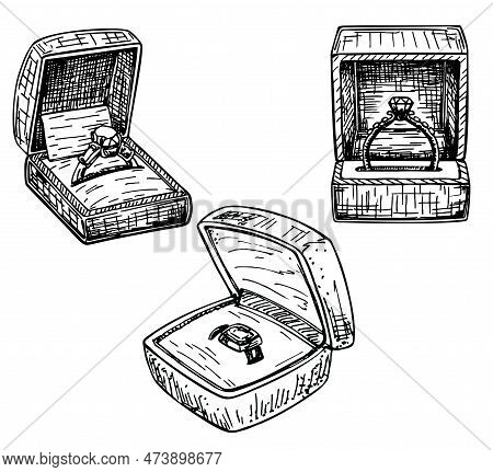 Wedding Ring In Box Drawing