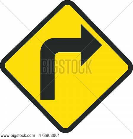 Turn Right Sign Icon Vector & Photo (Free Trial) | Bigstock
