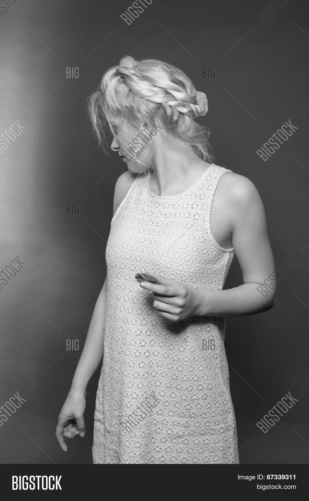Blonde Girl Mini Dress Image And Photo Free Trial Bigstock