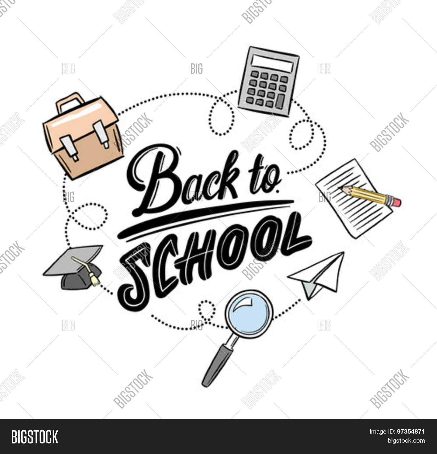 Back School Message Vector And Photo Free Trial Bigstock