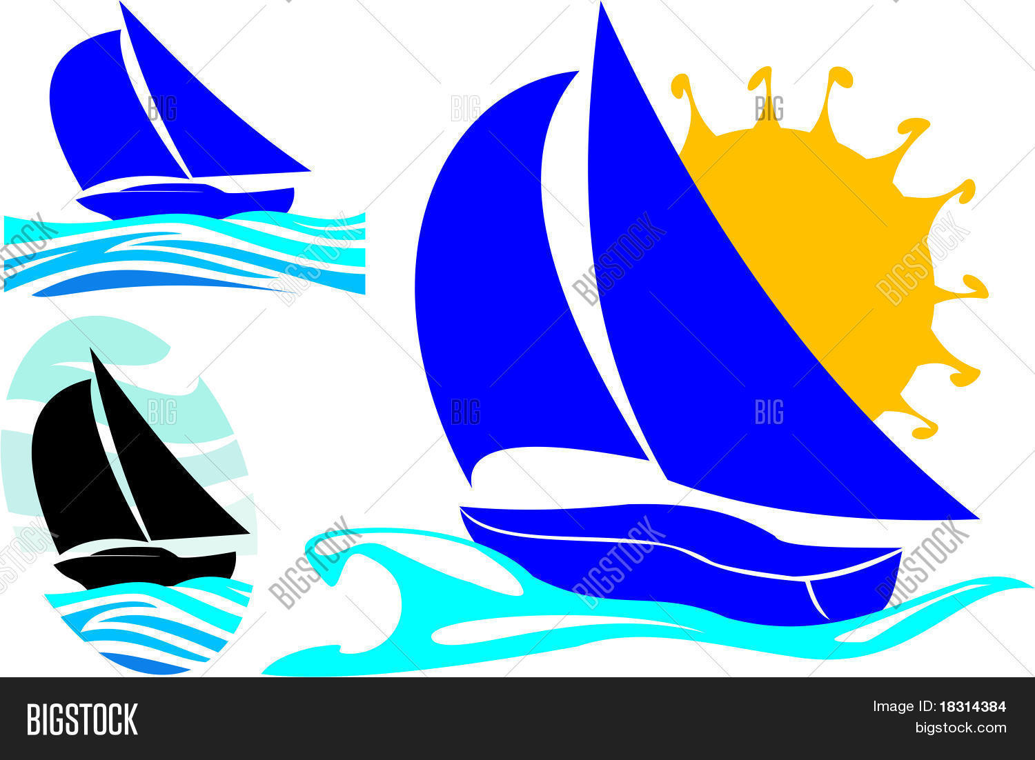 Sailing Icons Vector & Photo (Free Trial) | Bigstock