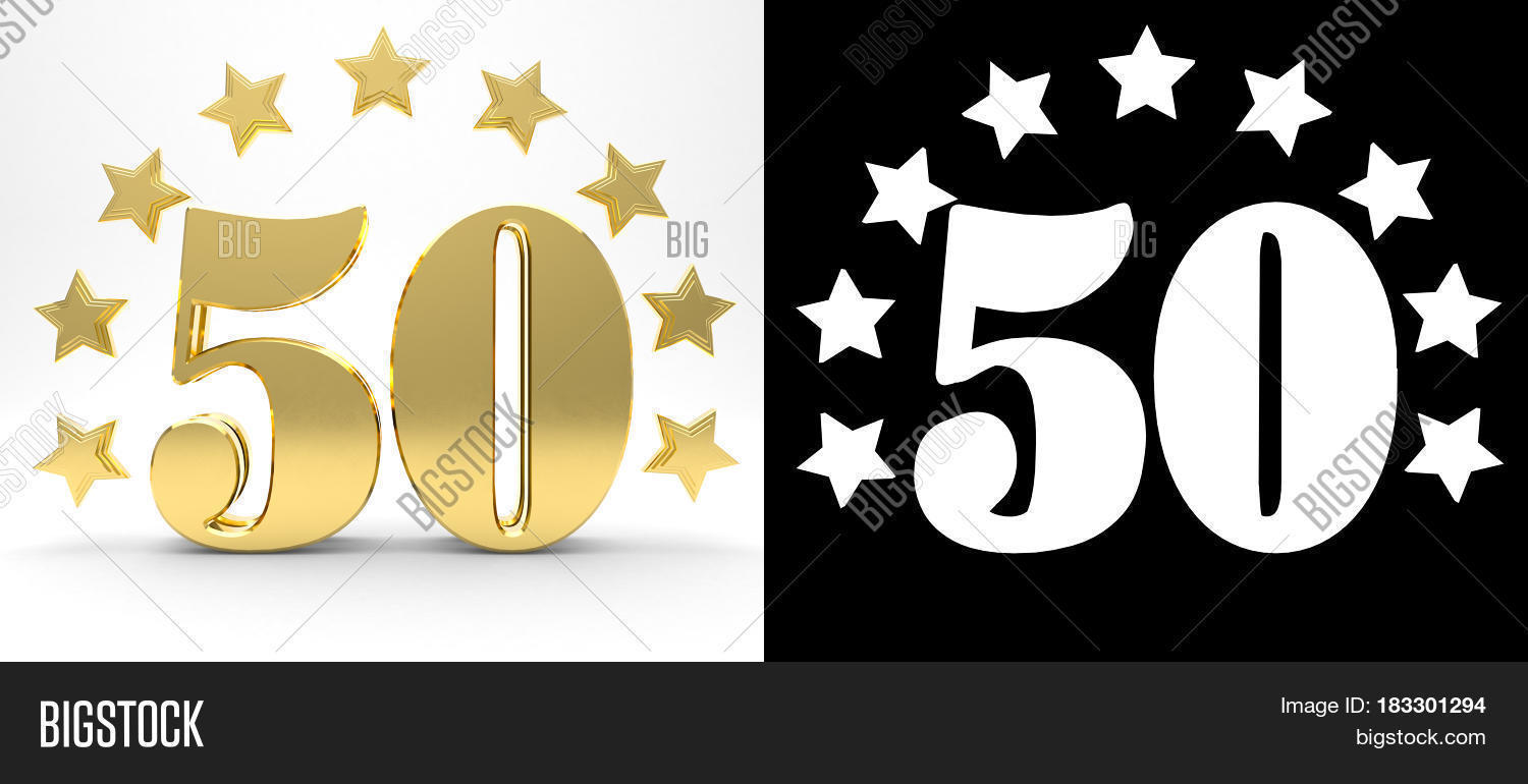 Golden Number Fifty On Image & Photo (Free Trial) | Bigstock