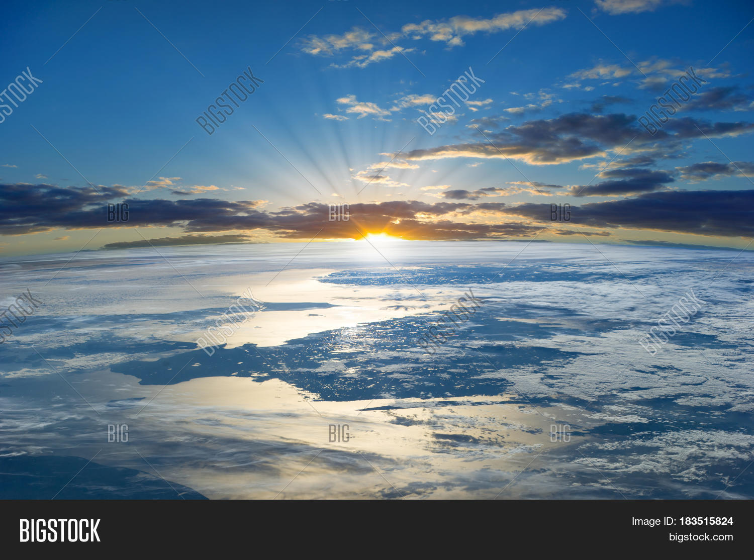 Rays Rising Sun Over Image & Photo (Free Trial) | Bigstock