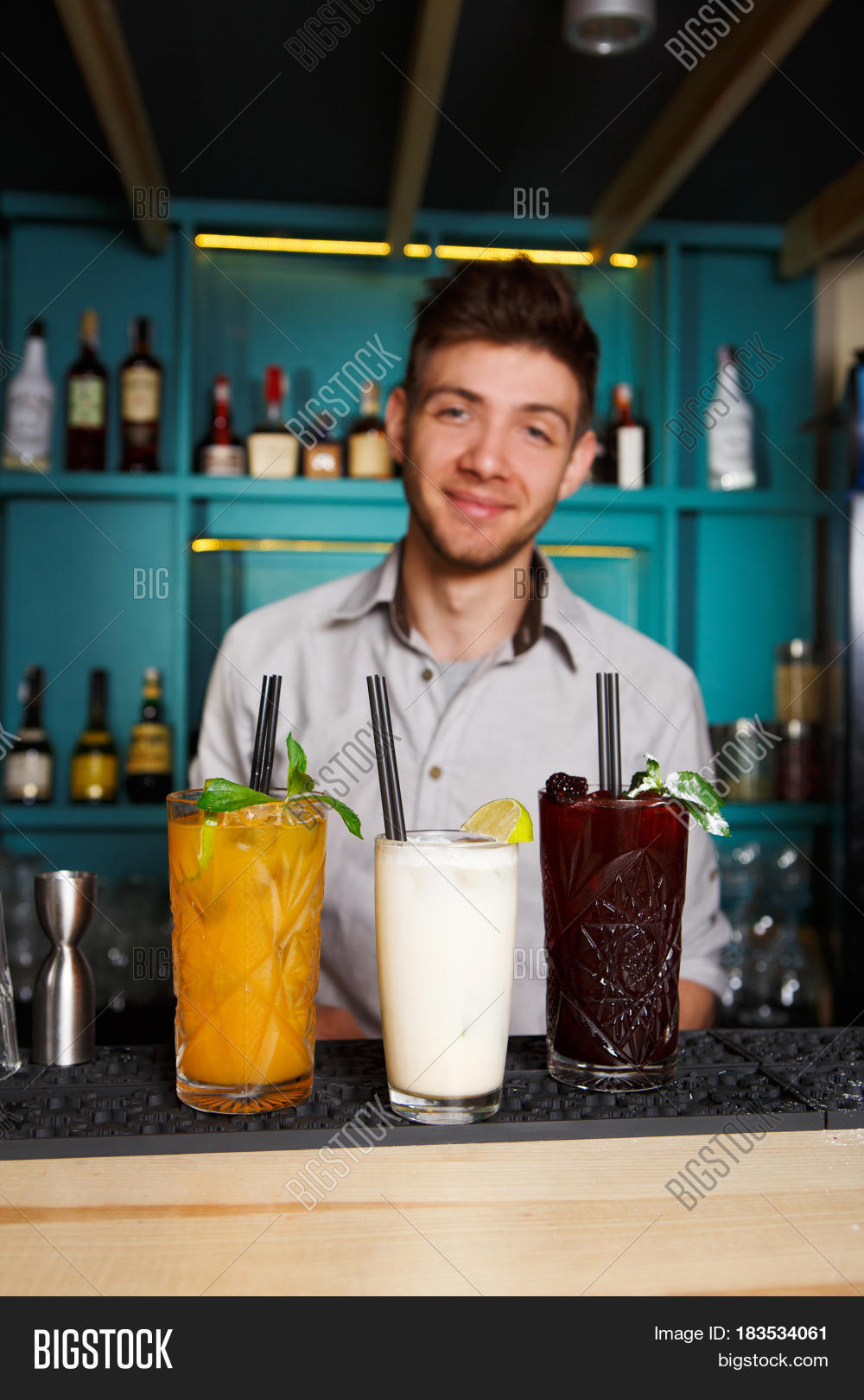 Young Handsome Barman Image & Photo (Free Trial) | Bigstock