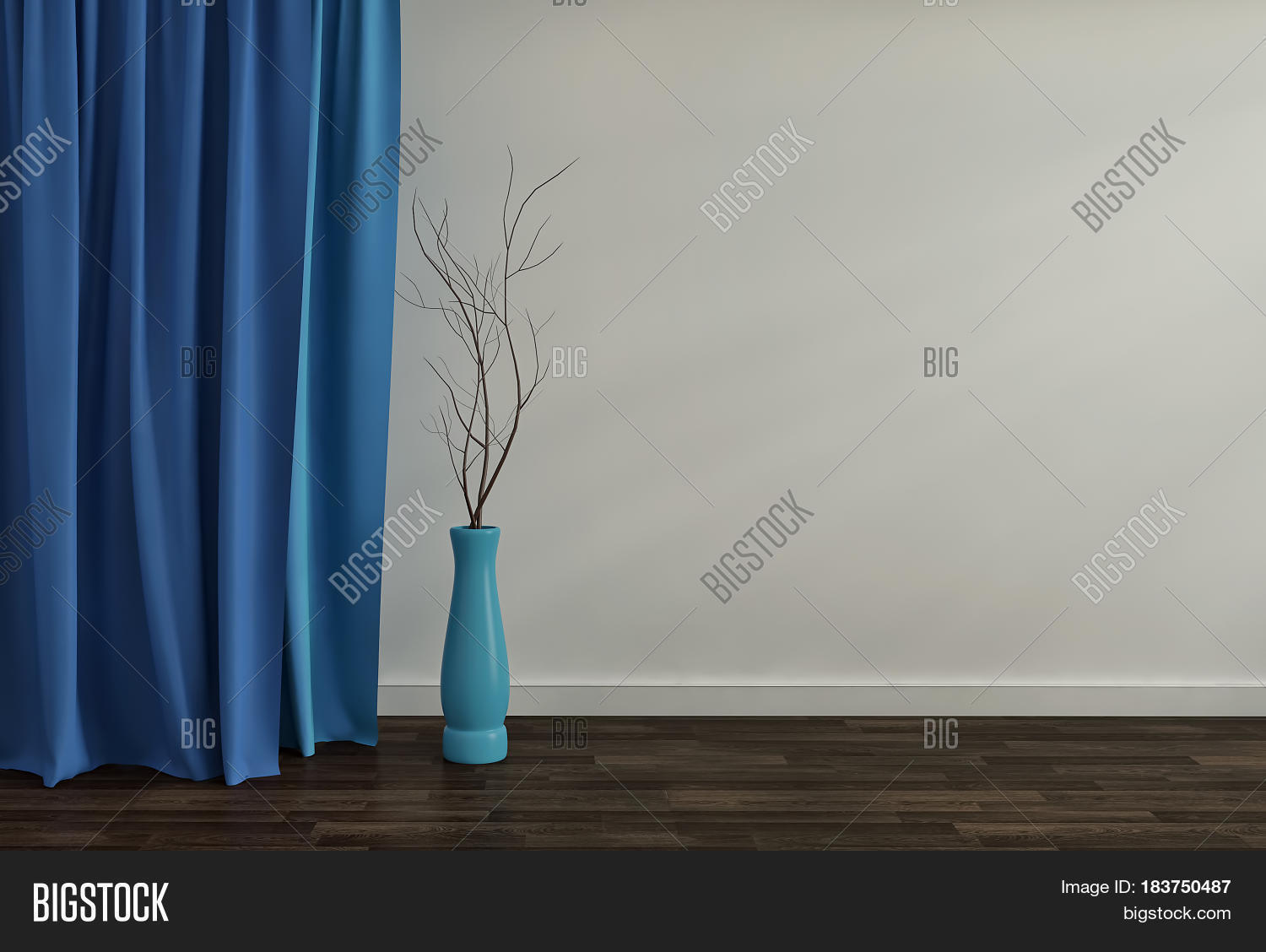 Blue Empty Room Image & Photo (Free Trial) | Bigstock