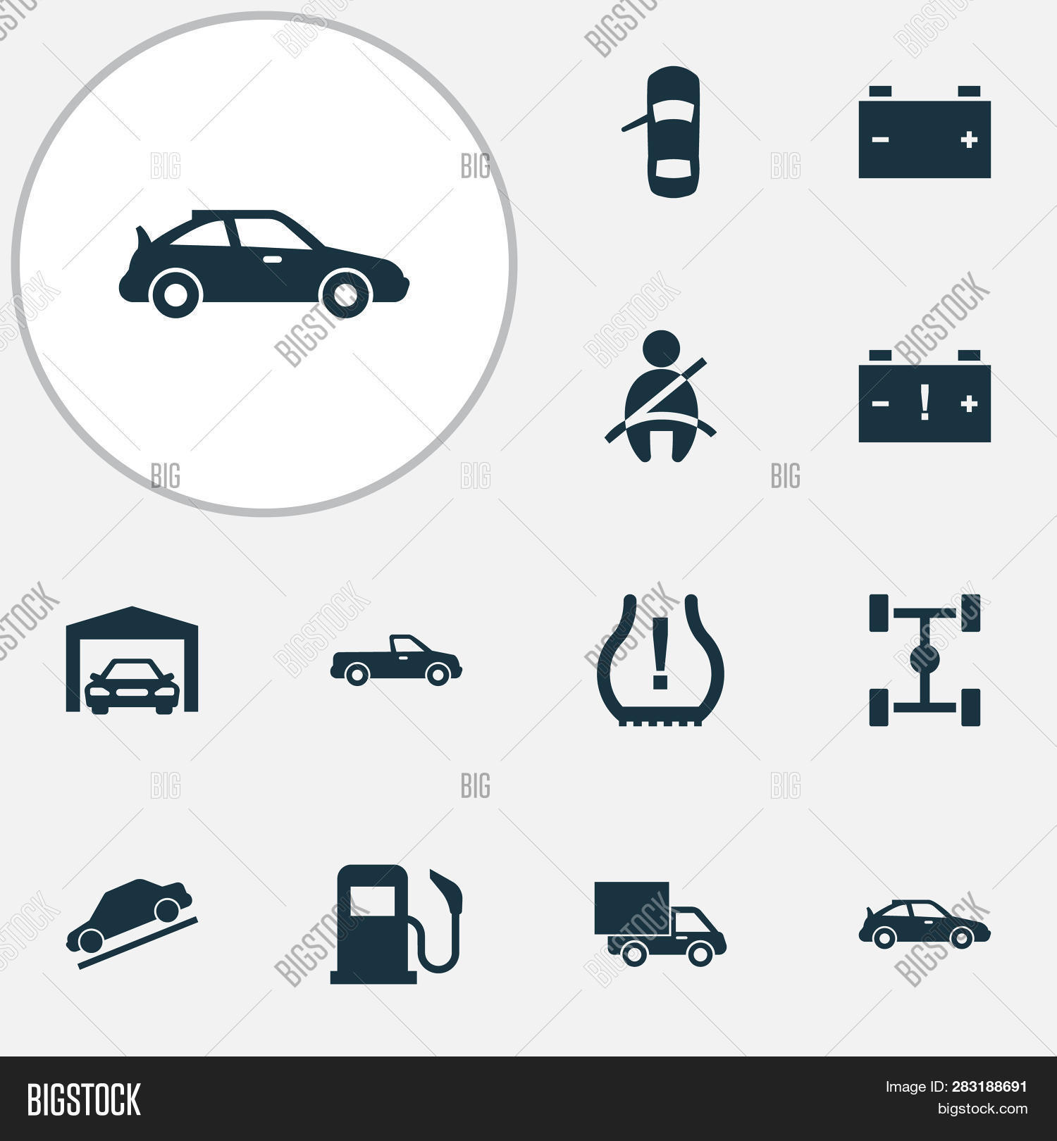 Automobile Icons Set Image & Photo (Free Trial) | Bigstock