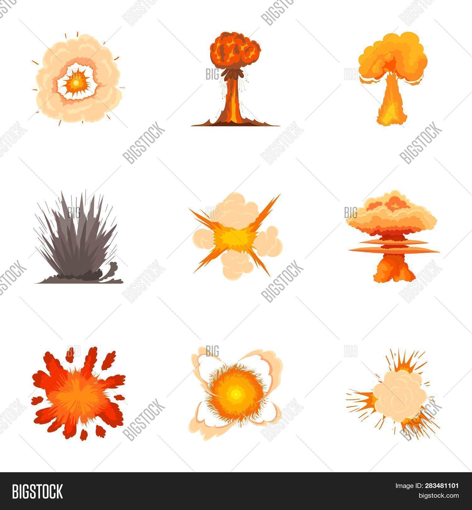 Explosion Icons Set. Image & Photo (Free Trial) | Bigstock