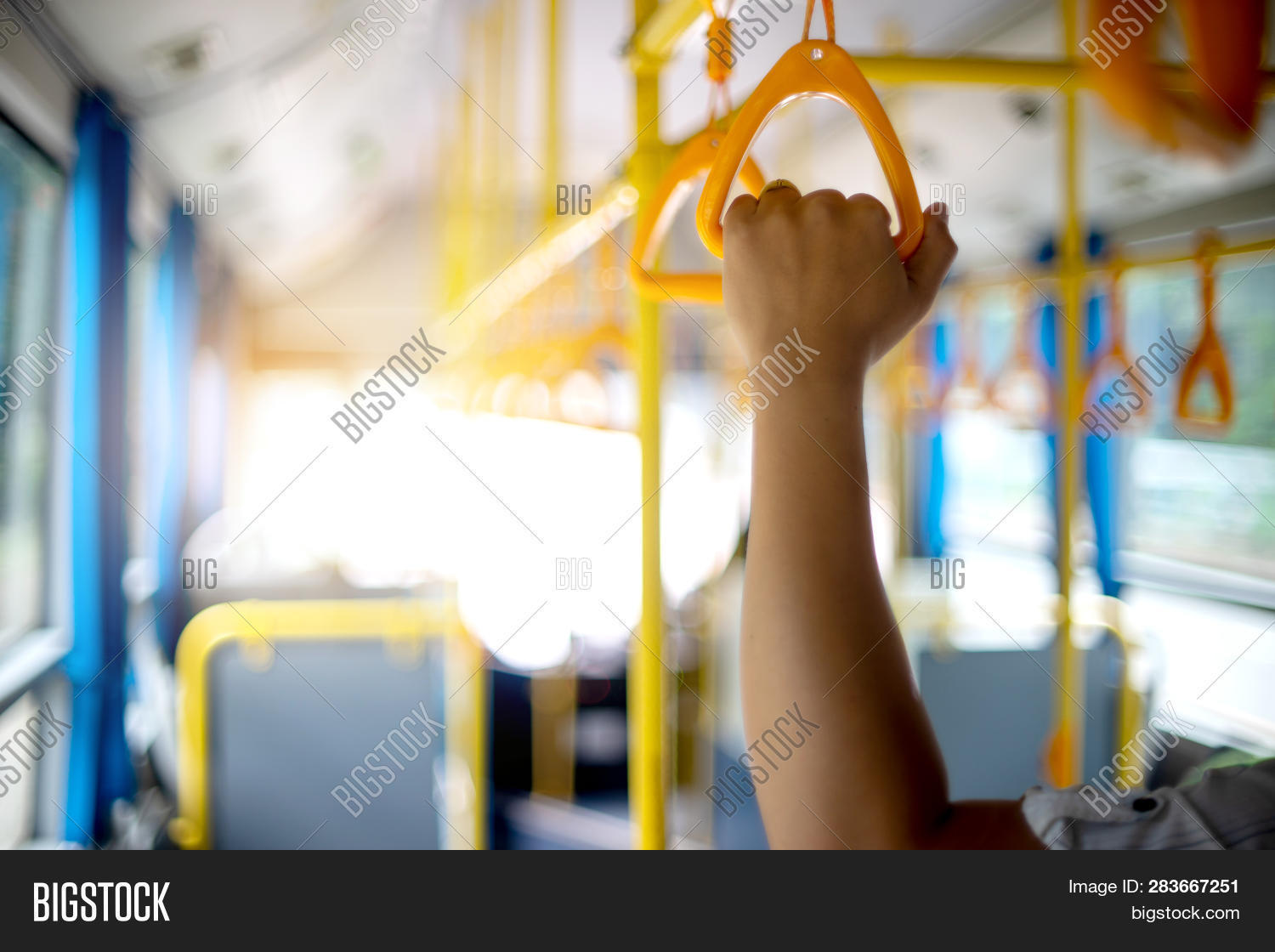 Inside Bus Yellow Hand Image & Photo (Free Trial) | Bigstock
