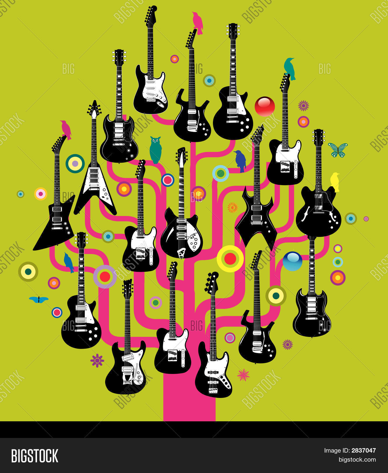 Vector Guitar Tree Vector & Photo (Free Trial) | Bigstock