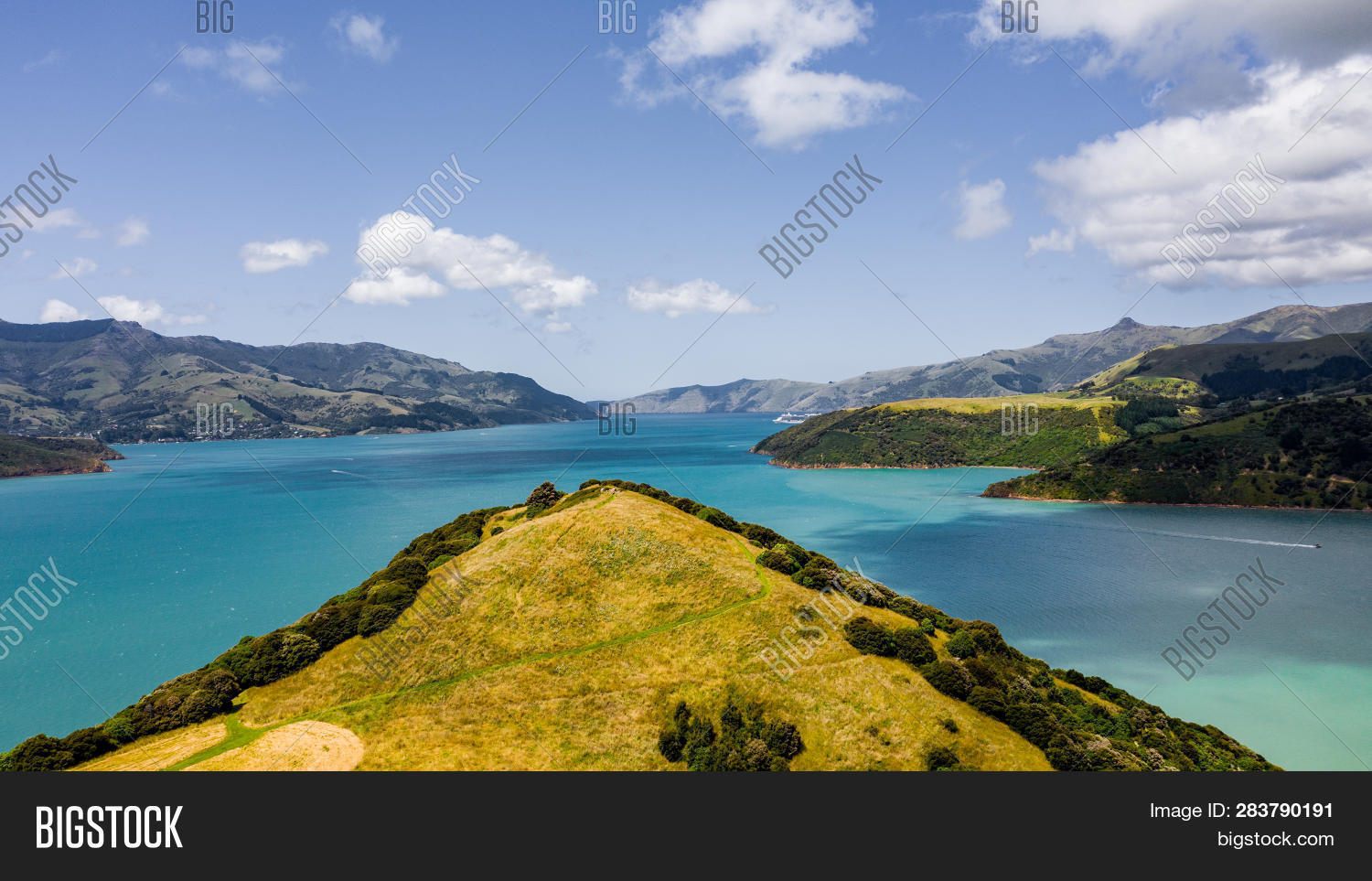 Akaroa Bay Above Shot Image & Photo (Free Trial) | Bigstock