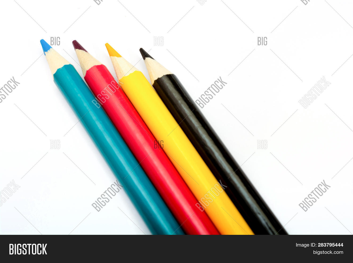 Four Colored Pencils. Image & Photo (Free Trial) | Bigstock
